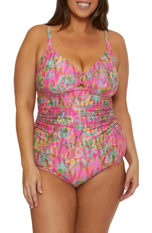 BECCA® By Rebecca Virtue Polynesia Tankini Top - Pink Multi