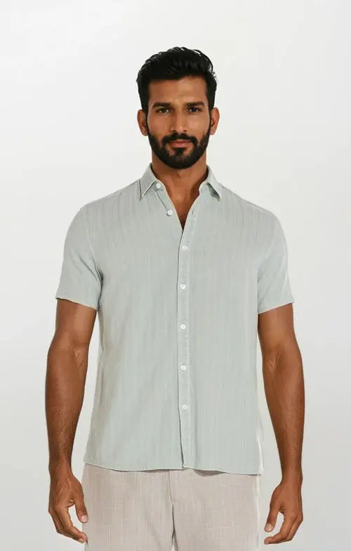 LEDGER & FORD Avila Stretch Shirt - Sage