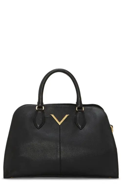 Vince Camuto Tasha Croc Embossed Leather Satchel - Black