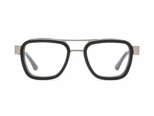CADDIS Bandit Square Frame Reading Glasses - Matte Gunmetal - Matte Black