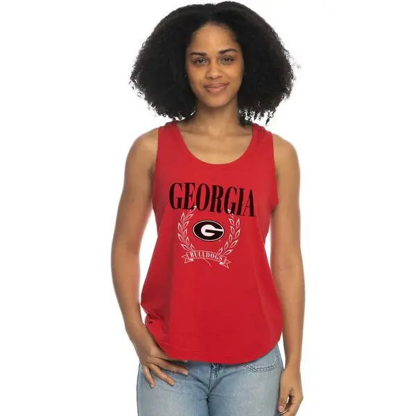 ZOOZATZ Georgia Bulldogs Everyday Tri-blend Tank Top - Red