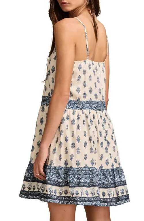 Lucky Brand Border Print Cotton Mini Dress