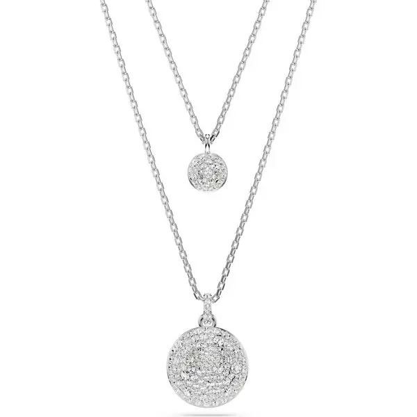 SWAROVSKI Sublima Crystal Pendant Layered Necklace - Crystal/ Silver