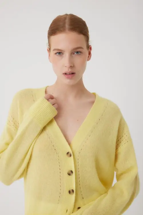 Majestic Filatures Cashmere Silk Pointelle Cardigan