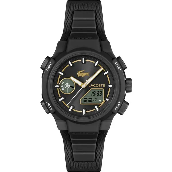 Lacoste Silicone Strap Watch - Black