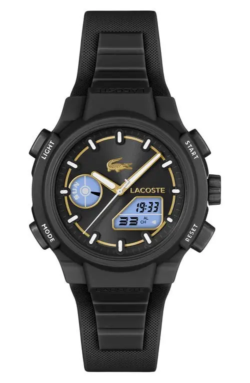 Lacoste Silicone Strap Watch - Black