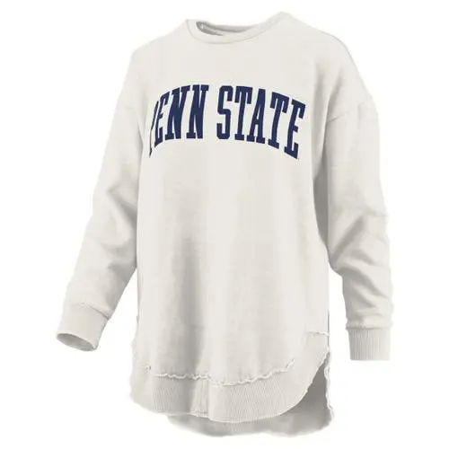 PRESSBOX Penn State Nittany Lions Melange Poncho Fleece Pullover Sweatshirt - Oatmeal