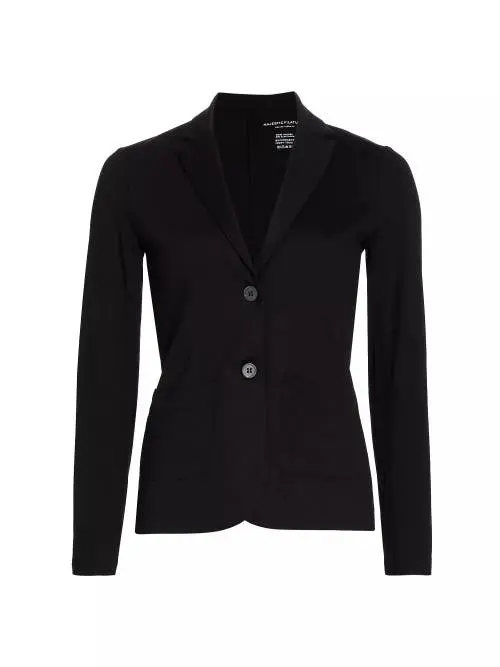 Majestic Filatures Soft Touch Two Button Blazer - Noir
