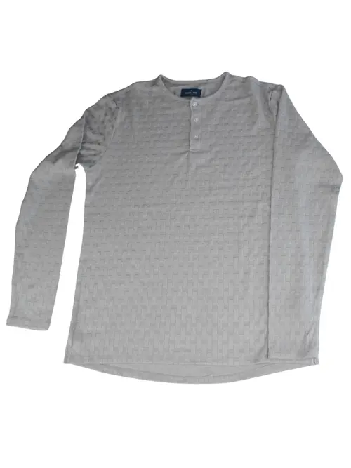 LEDGER & FORD Folsom Basketweave Henley - Grey
