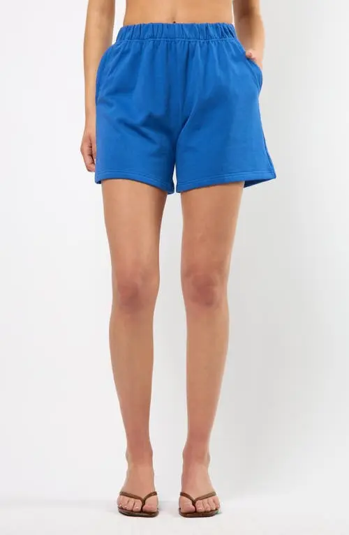 VIENS AVEC MOI The Lakeside Graphic Sweat Shorts - Blue