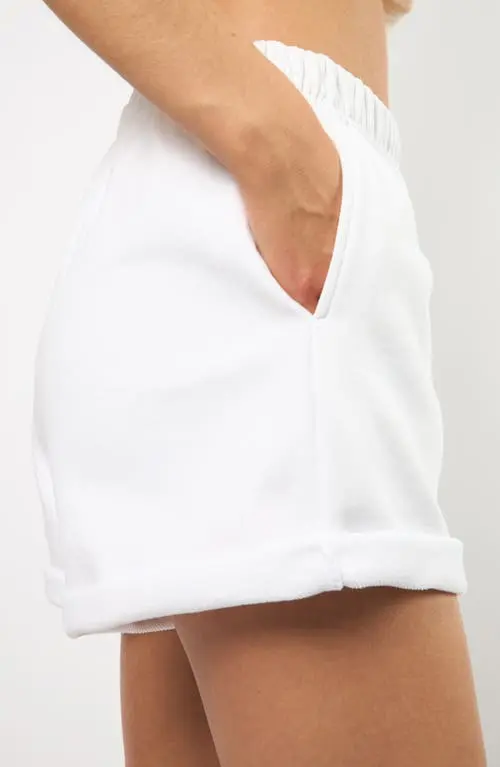VIENS AVEC MOI The Lakeside Graphic Sweat Shorts - White