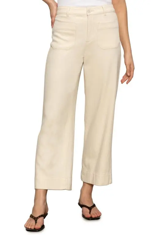 Sanctuary High Waist Wide Leg Cropped Cotton Pants