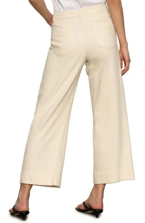 Sanctuary High Waist Wide Leg Cropped Cotton Pants