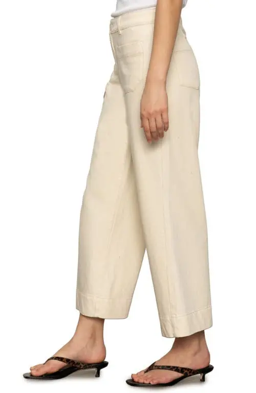 Sanctuary High Waist Wide Leg Cropped Cotton Pants