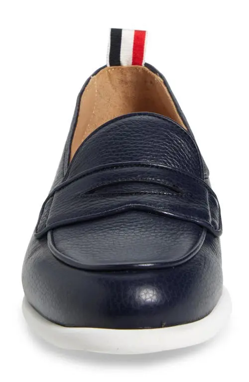 Thom Browne Varsity Square Toe Penny Loafer - Navy