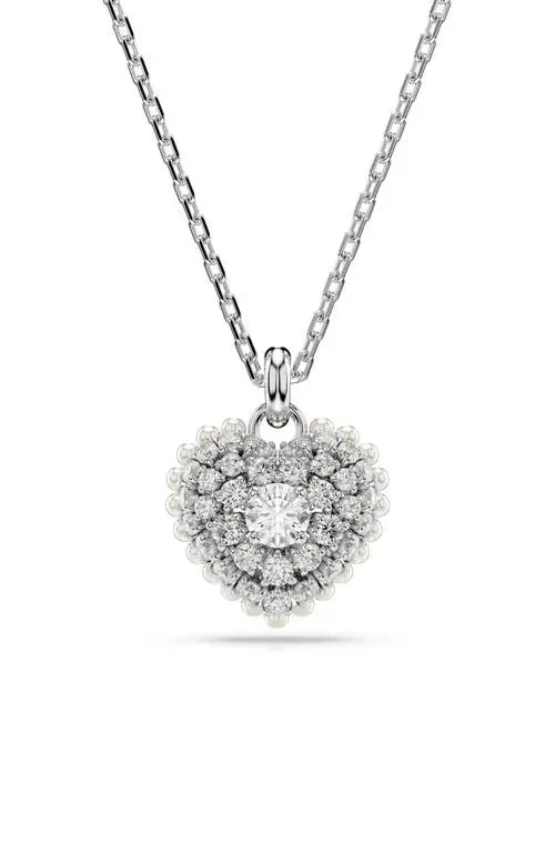 SWAROVSKI Idyllia Heart Pendant Necklace - White/ Silver