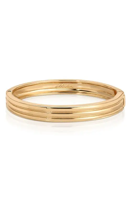 Ettika Etched Hinged Bangle - Gold