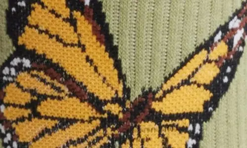 CASA CLARA Mariposa Butterfly Crew Socks - Sage