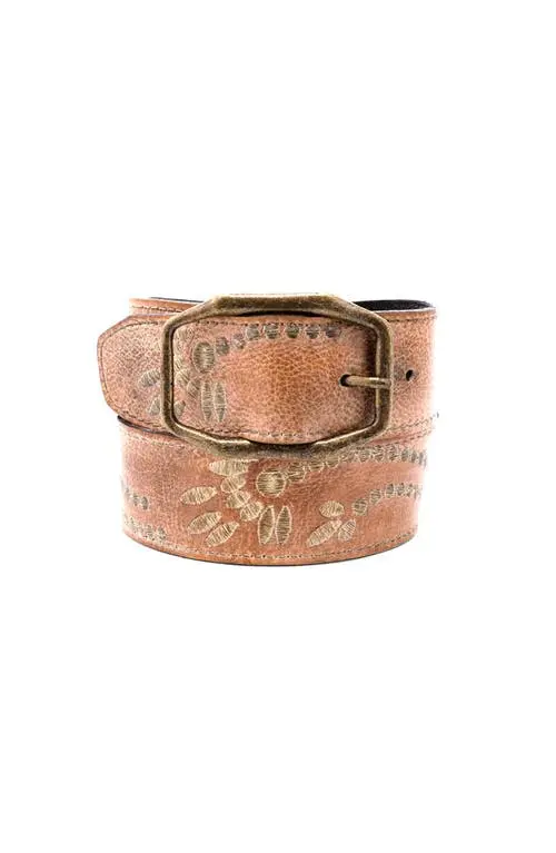 Bed Stu Mohawk Leather Belt - Tan Rustic White Bfs