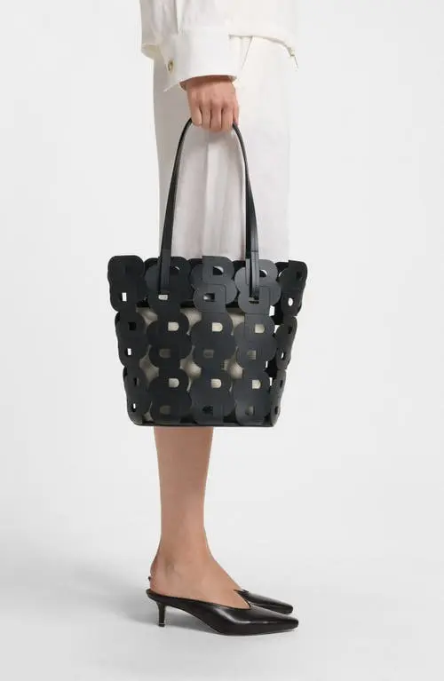 BOSS Double B Monogram Leather Tote - Black