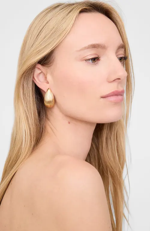 ANINE BING Ribbed Drop Earrings