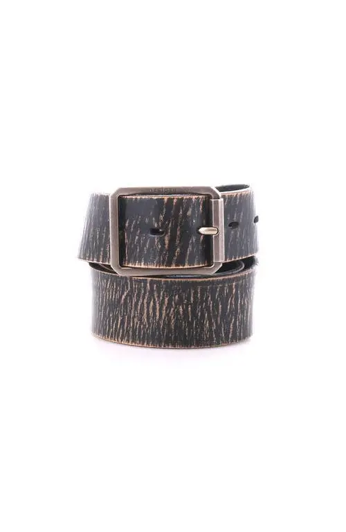Bed Stu Drifter Leather Belt - Black Abrasive