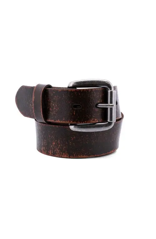 Bed Stu Drifter Leather Belt - Brown Abrasive
