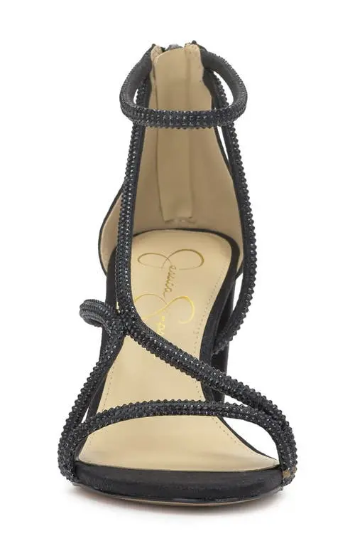 Jessica Simpson Ankle Strap Block Heel Sandals - Black