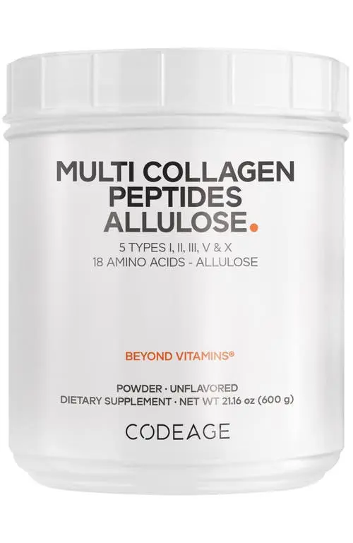 CODEAGE Multi Collagen Peptides + Allulose Unflavored - White