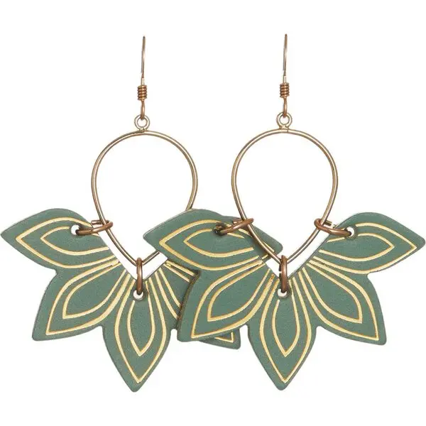 NICKEL & SUEDE Floras Hoop Earrings - Agave