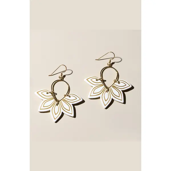 NICKEL & SUEDE Floras Hoop Earrings - White