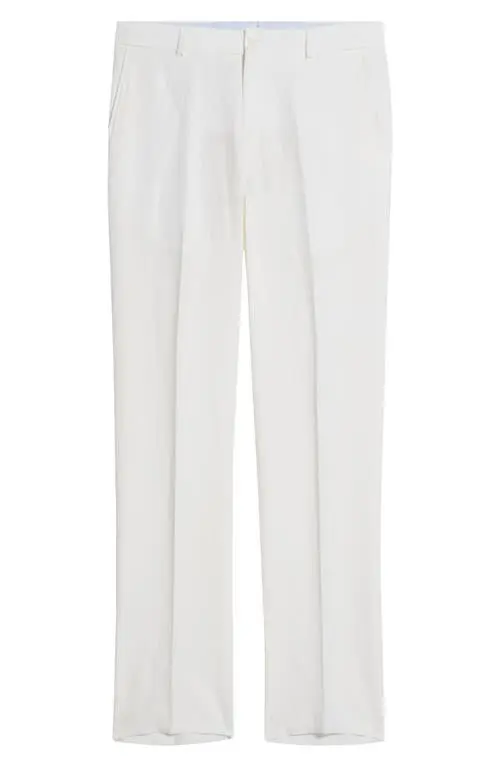 Berle Flat-front Linen Dress Pants - White