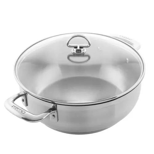 CHANTAL Induction 21 Steel 5 Qt. Chef's Pan W/ Glass Lid