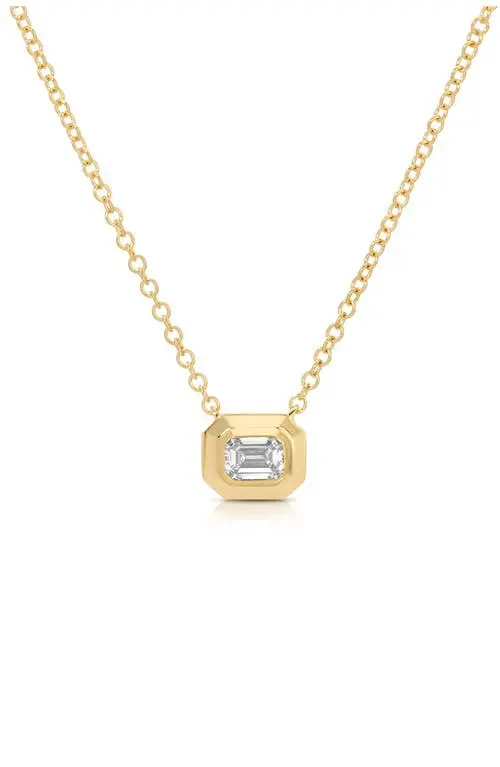 Ef Collection Emerald Cut Diamond Pendant Necklace - 14k Yellow Gold / Diamond