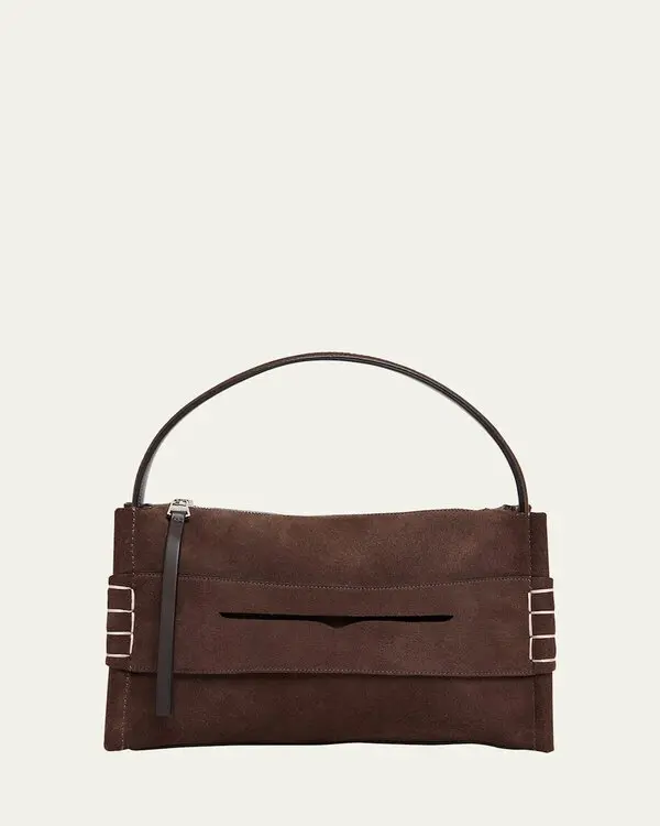 JW Anderson Loafer Suede Crossbody Bag - Brown