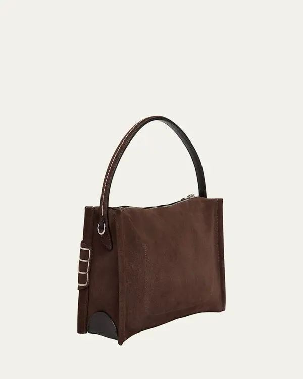 JW Anderson Loafer Suede Crossbody Bag - Brown