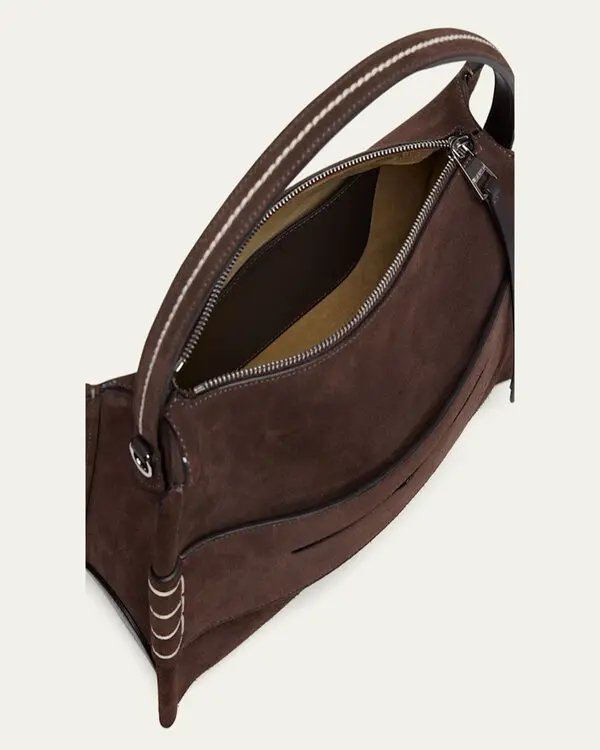 JW Anderson Loafer Suede Crossbody Bag - Brown