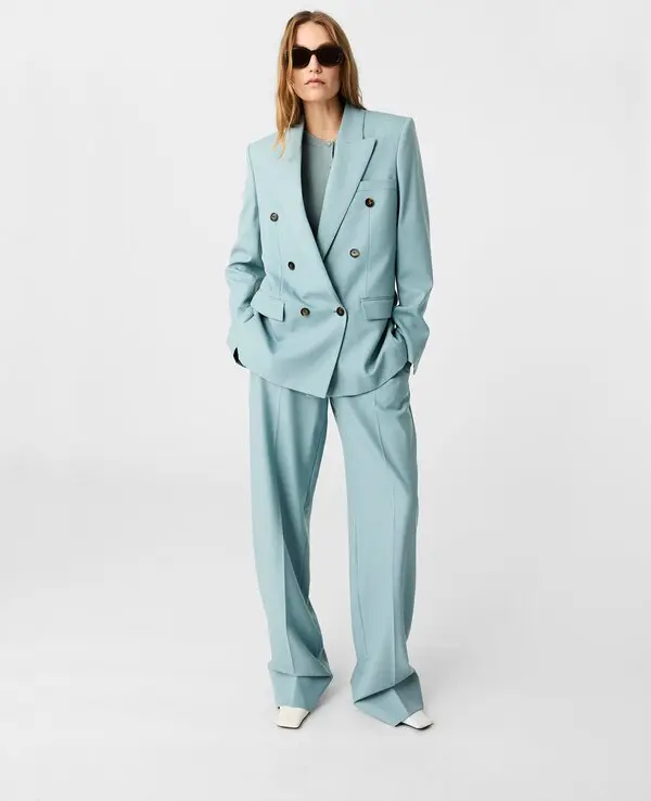 Stella McCartney Pleated Straight-leg Trousers - New Celadon