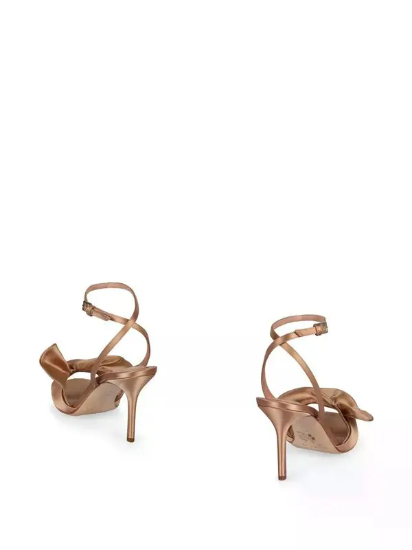 Alberta Ferretti Ruffled Satin Sandals - Neutrals
