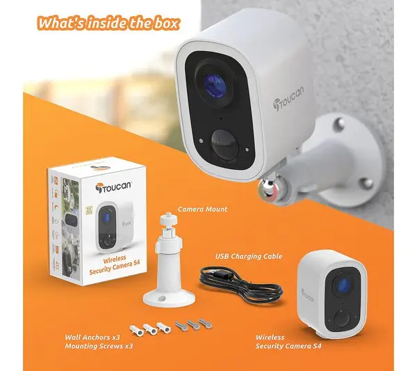 TOUCAN Wireless 2k S4 Security Camera And Solar Panel Bundle