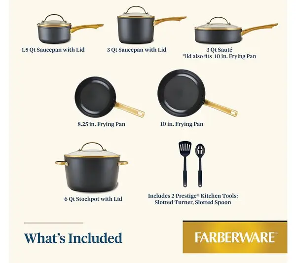 FARBERWARE Forged Induction Ceramic Nonstick Co Okware 12pc Set