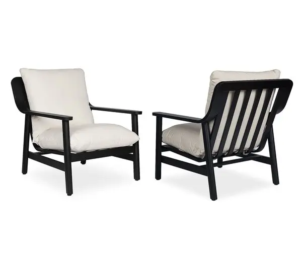 REAL FLAME Set Of 2 Pomona Outdoor Chairs With Cushions - One-color