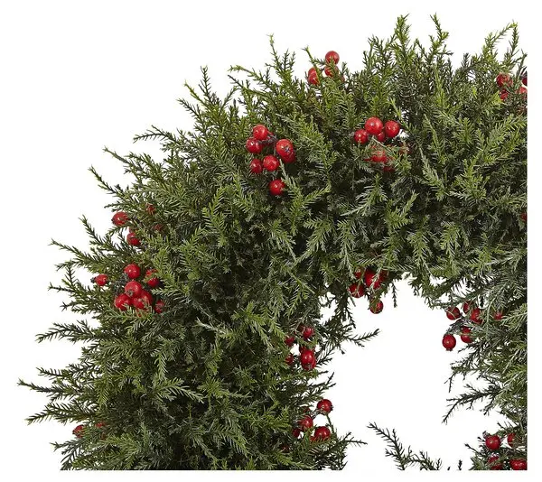 NEARLY NATURAL 20' Cedar Berry Wreath