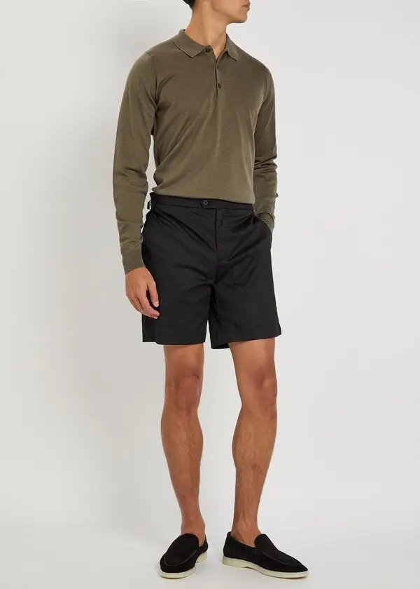 John Smedley Belper Wool Polo Shirt - Khaki