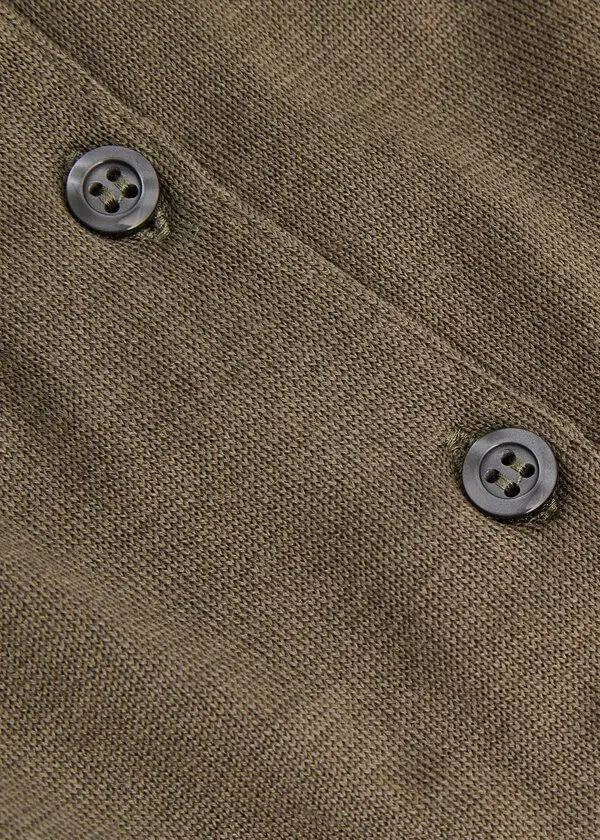 John Smedley Belper Wool Polo Shirt - Khaki