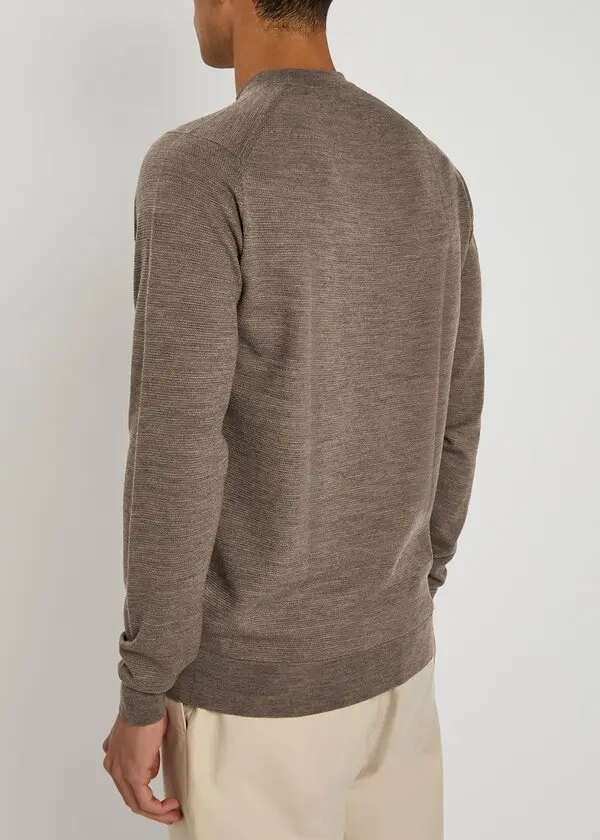 John Smedley Textured Fine-knit Wool Jumper