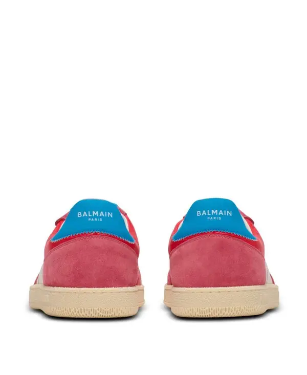 Balmain Swan Suede And Nylon Trainers - Red