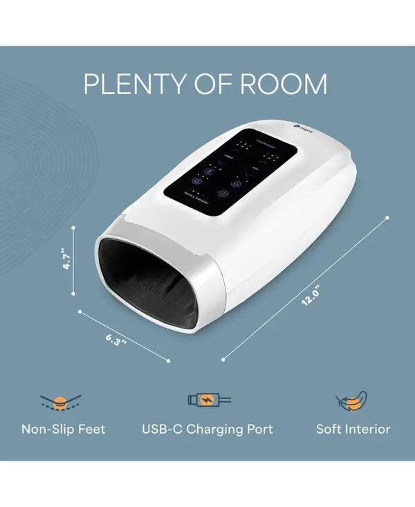 LIFEPRO Legra Hand Massager With Heat & Compression – Finger - White