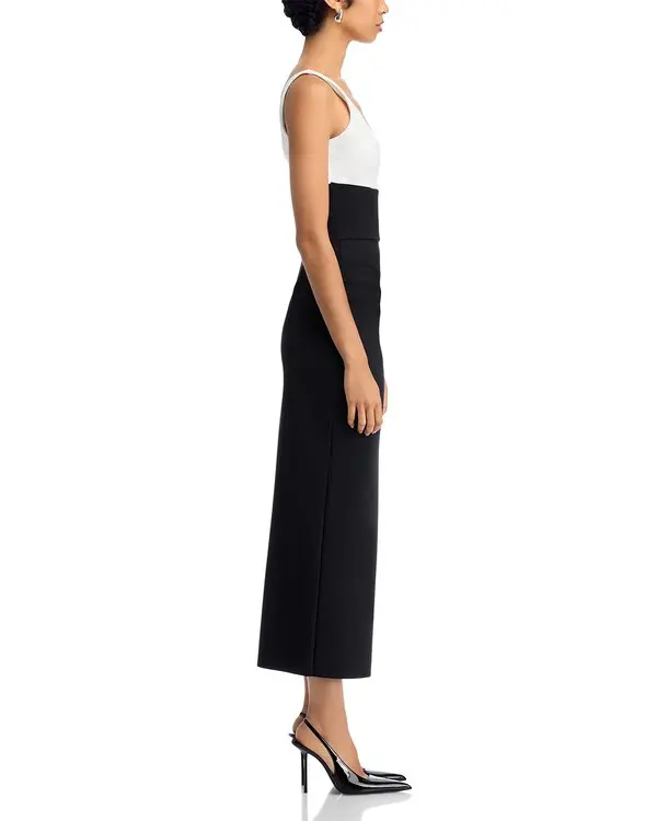 Chiara Boni La Petite Robe Color Blocked Square Neck Midi Dress