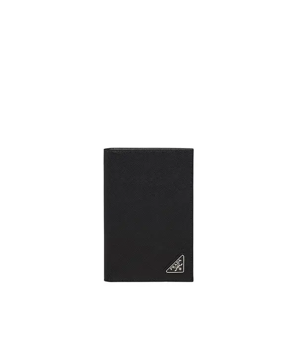Prada Saffiano Leather Passport Holder - Black